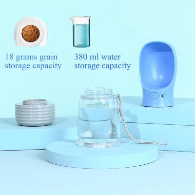 China Disassembled Portable Pet Dog Water Bottle 380ml 2 In 1 Pet Water Bowl Dispenser for sale