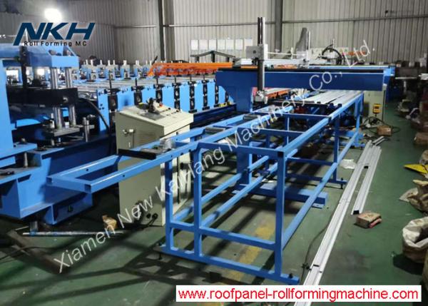 45 Degree Cut Batten Roll Forming Machine For Inner Roof Decoration Batten Roof Top Hat Panel With Auto Stacking
