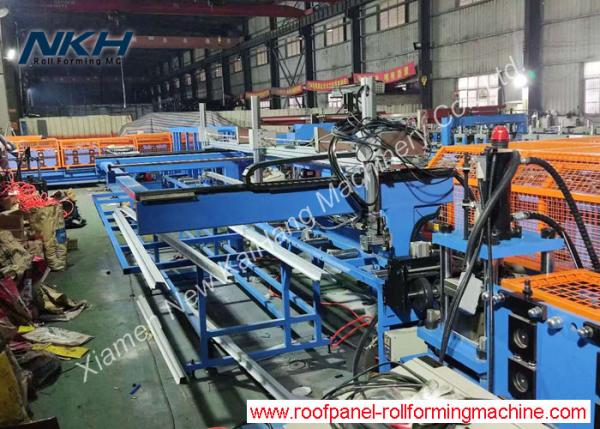 45 Degree Cut Batten Roll Forming Machine For Inner Roof Decoration Batten Roof Top Hat Panel With Auto Stacking