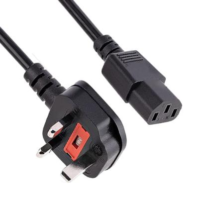 Cina ROHS cavo di alimentazione elettrica BS 1363 a C13 18AWG cavo 10A 250V nero OEM/ODM in vendita