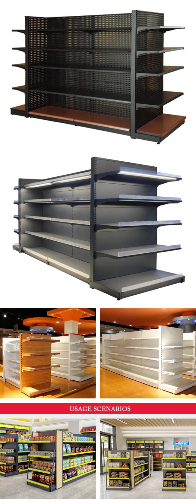 Powder-coated metal shelf finish detail