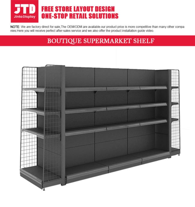 Supermarket metal shelving unit display