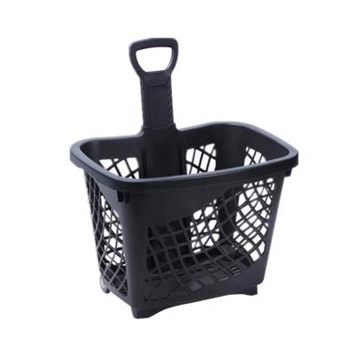 China Conveniently Foldable Plastic Trolley Basket With Four Wheels Easy To Store And Clean for sale