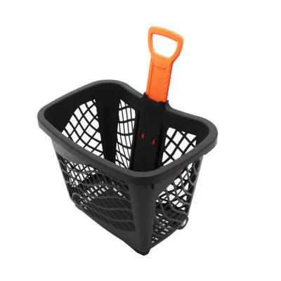 China Conveniently Foldable Plastic Trolley Basket With Four Wheels Easy To Store And Clean for sale