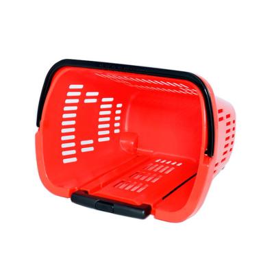 China 34L Customized Foldable Plastic Trolley Basket With Handle For Shopping for sale