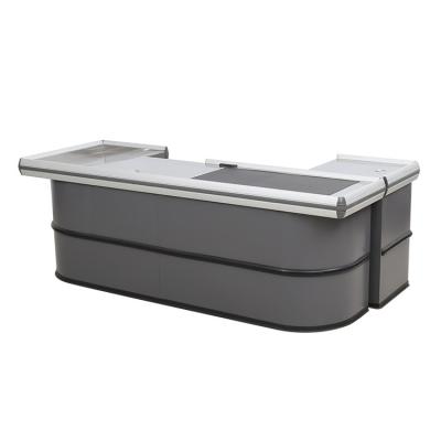 China Efficient High Durability Supermarket Checkout Counter With Customizable Length Table Material for sale