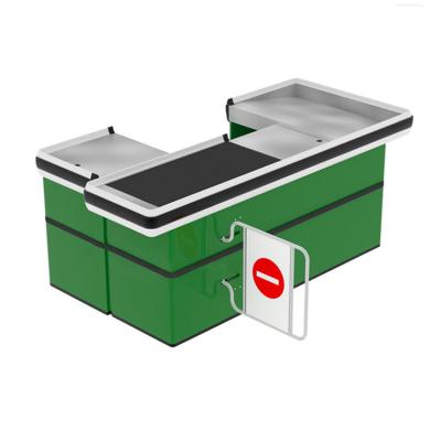 China Customizable Shopping Checkout Counter Store Checkout Counter With Stainless Steel Top for sale