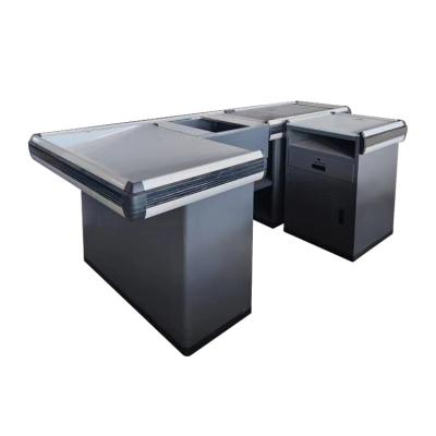 China Customizable Stainless Steel Checkout Counter With Customer Conveyer Belt for sale