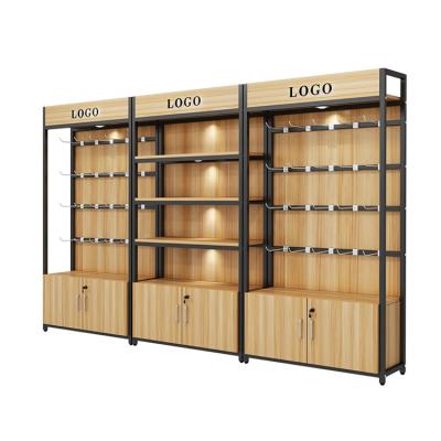 China Customizable Single-Sided Supermarket Shelf with Metal and Wood for sale