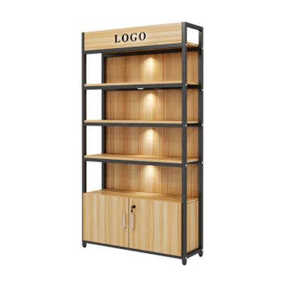 China Customizable Single-Sided Supermarket Shelf with Metal and Wood for sale