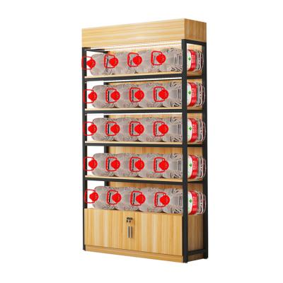 China Customizable Single-Sided Supermarket Shelf with Metal and Wood for sale