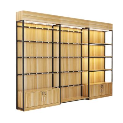 China Customizable Single-Sided Supermarket Shelf with Metal and Wood for sale
