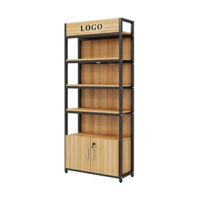 China Customizable Single-Sided Supermarket Shelf with Metal and Wood for sale