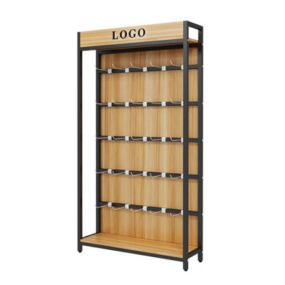 China Customizable Single-Sided Supermarket Shelf with Metal and Wood for sale