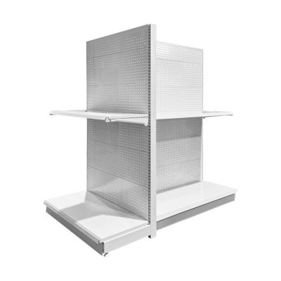 China Double-Sided Metal Gondola Shelving for Supermarkets for sale