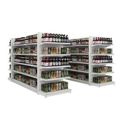 China Custom Metal Supermarket Shelving Gondola Display 30-100KGS Capacity for sale