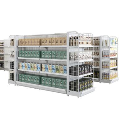 China Metal Supermarket Shelving Gondola Rack 30-100kg Capacity Customizable for sale