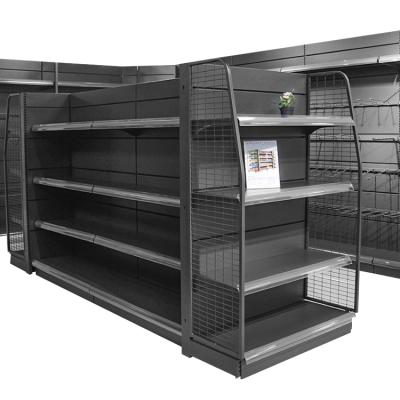 China Metallic Supermarket Shelf Light Duty Gondola Display Rack for sale