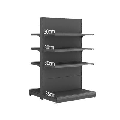 China Single-Sided Metal Supermarket Shelf with Powder Coated Finish for sale
