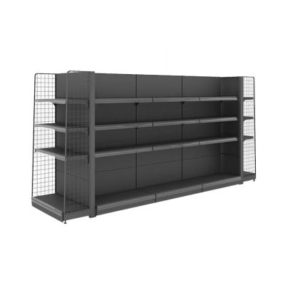 China Single-Sided Metal Supermarket Shelf with Powder Coated Finish for sale