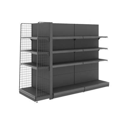 China Single-Sided Metal Supermarket Shelf with Powder Coated Finish for sale