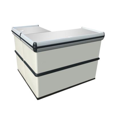 중국 효율적인 소매 운영을 위한 녹다운 구조 분체 도장 및 높이 조절이 가능한 슈퍼마켓 계산대 판매용