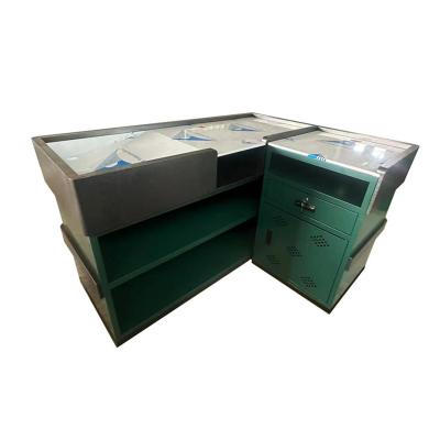 중국 인체공학적 높이와 긁힘 방지 스테인리스 스틸 상판을 갖춘 모듈형 디자인 슈퍼마켓 계산대 판매용