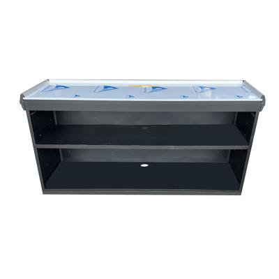 중국 부식 방지 및 효율적인 정산을 위한 파티션 레이아웃 및 장비 연동이 가능한 스테인리스 스틸 슈퍼마켓 계산대 판매용