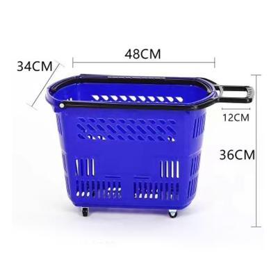 China 35L Capacity Plastic Trolley Basket with 20L Capacity and 0.66kg Net Weight for Efficient Shopping for sale