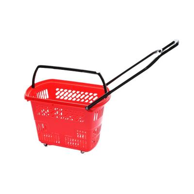 China 35L Capacity Plastic Trolley Basket with 20L Capacity and 0.66kg Net Weight for Efficient Shopping for sale