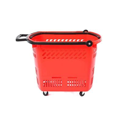 China 35L Capacity Plastic Trolley Basket with 20L Capacity and 0.66kg Net Weight for Efficient Shopping for sale