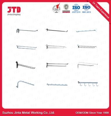 China Chrome Finished Supermarket Shelving Accessories 450mm 8.0mm Double Wire Hooks for sale
