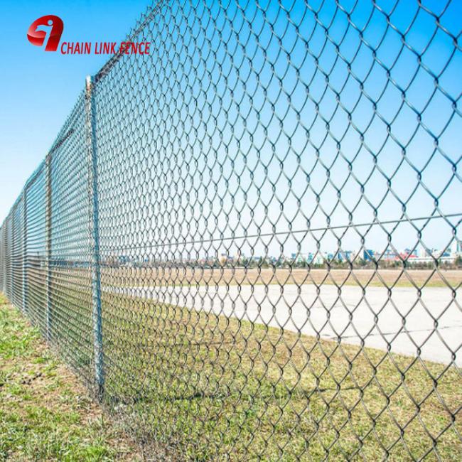 Dark Green 1.8m Height Pvc Coated basketball court chain link fence