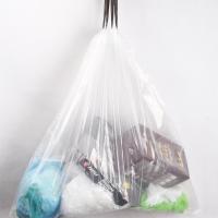 China PE Plastic Drawstring Trash Bag Roll 10-50 Micron Thickness Clear Garbage Packaging for sale