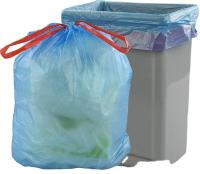 China Custom HDPE LDPE Drawstring Trash Bag 450x500mm Embossed Surface Garbage Bag for sale