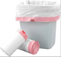China Custom HDPE LDPE Drawstring Trash Bag 450x500mm Embossed Surface Garbage Bag for sale