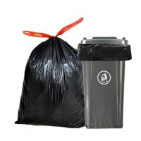 China Heavy Duty Biodegradable Drawstring Trash Bag 10-50 Mic Thickness Embossed Surface for sale