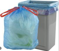 China Heavy Duty Biodegradable Drawstring Trash Bag 10-50 Mic Thickness Embossed Surface for sale