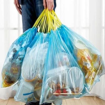 China Embossing Surface Handling 2023 Beige Biodegradable Tall Kitchen Drawstring Trash Bag for sale