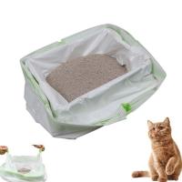 China Custom Jumbo Kitty Litter Box Liners with Drawstring Closure 30 Mic Thickness Beige for sale