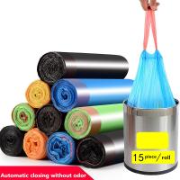 China Biodegradable Drawstring Trash Bag 450x500mm HDPE Kitchen Waste Disposal for sale