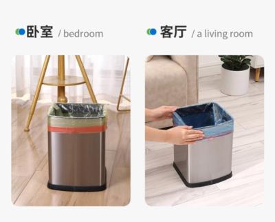 중국 다채로운 일회용 PE 쓰레기 봉지 드래그 스트링 닫기 OK 콤포스트 인증 편리 판매용