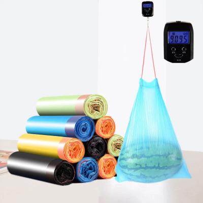 China 15 Pcs/Rolls Clear Tall Kitchen Drawstring Trash Bags for Household Waste Disposal for sale