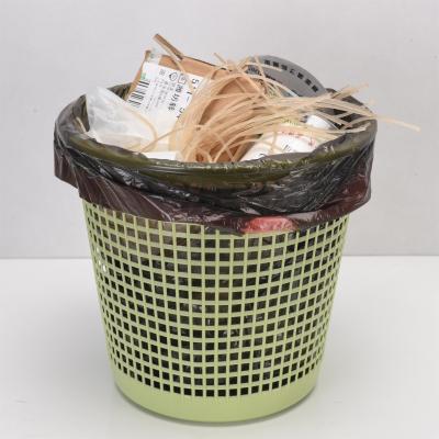 China 13 Gallon Beige Plastic Garbage Trash Bags with Drawstring and Offset Printing Design for sale