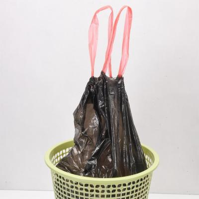 China Custom Order Accepted Household Blue Plastic Roll Garbage Bag with Drawstring Drawstring for sale