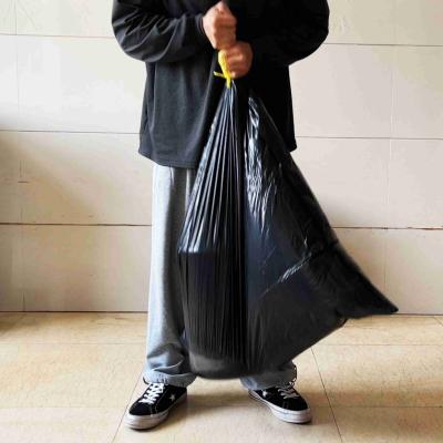 China Embossing Surface Handling LDPE Black Star Seal Big Garbage Bags for Your Business for sale