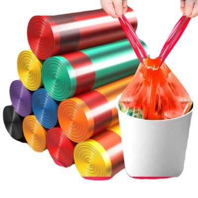 China HDPE Custom Logo Printing Garbage Bags With Drawstring For Interleaved for sale