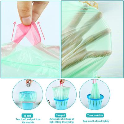 China Square Bottom Drawstring Garbage Bag Household Automatic Closing with Certificate ok compost for sale