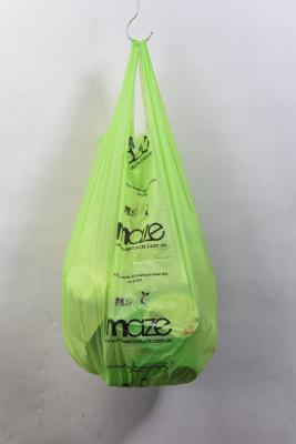 China Green 40% Biosource Custom Grocery Plastic Reusable Shopping Bags Square Bottom for sale