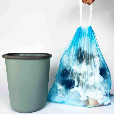 China Wholesale HDPE Drawstring Trash Bags for Office & Household Use Customizable Logo Low Price for sale